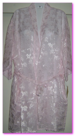 Noveltease LingeriePink Classy Jacquard Robes With Satin Trim
